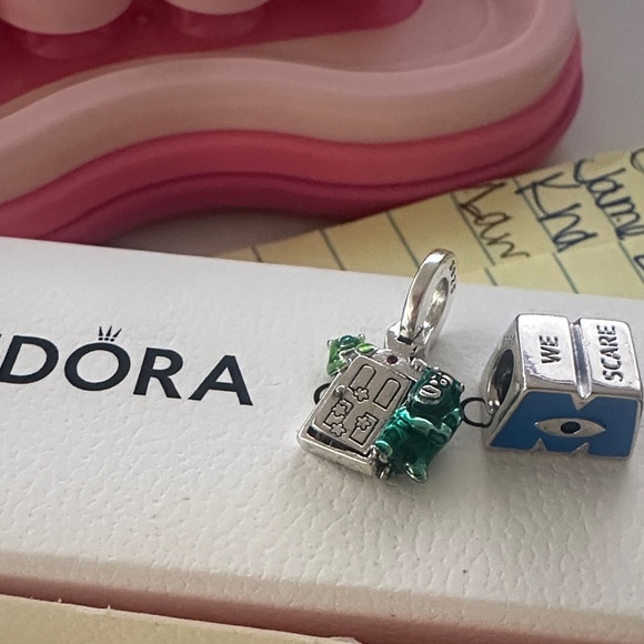 Pandora | Jewelry | Pandora Monsters Inc Green And Blue Charm | Poshmark